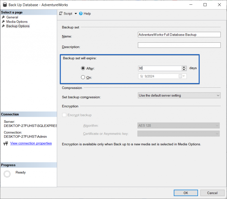 How to set expiration date on a backup - SqlBak Blog