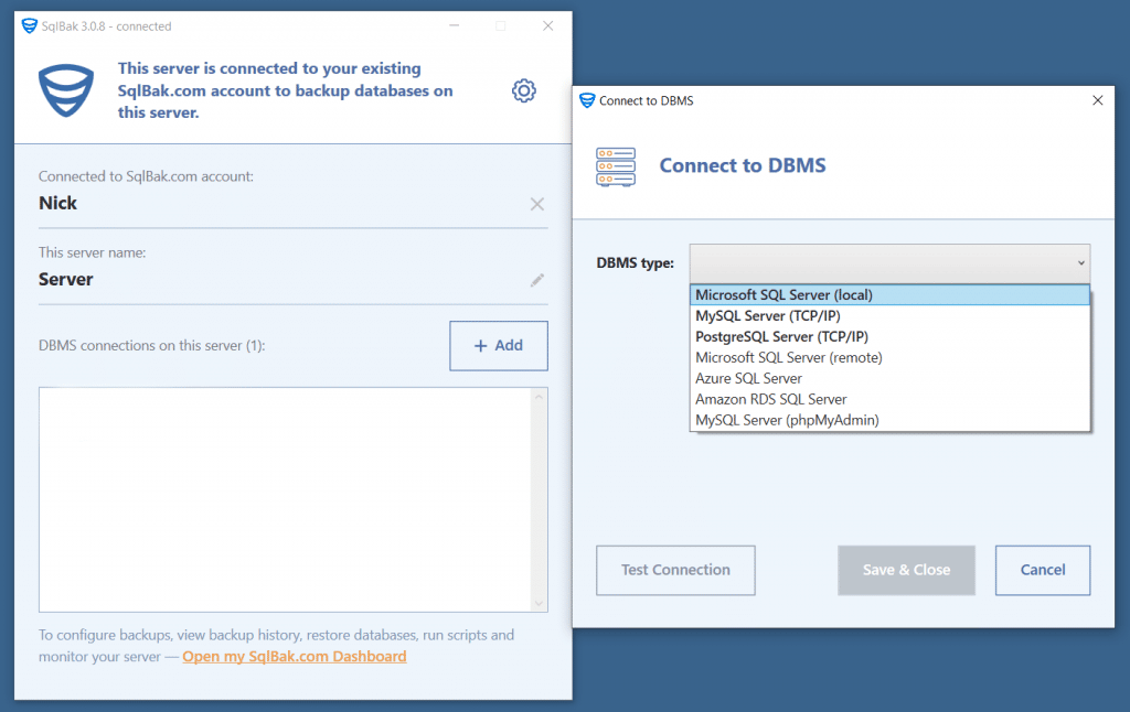 Sqlbak Connect To Sql Server Sqlbak Blog 4352