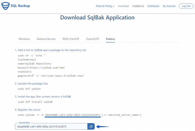 How to Connect Server to SqlBak (Fedora) - SqlBak Blog