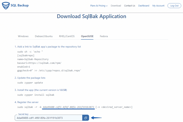 How to Connect Server to SqlBak (OpenSUSE) - SqlBak Blog