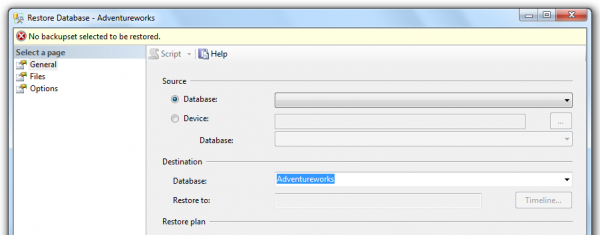 No Backupset Selected to be Restored - SqlBak Blog