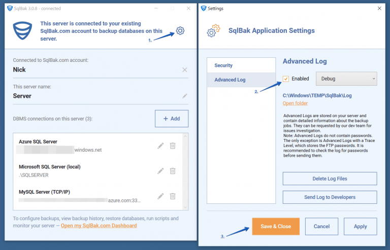 How to send Log to developers - SqlBak Blog
