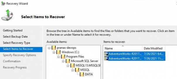 Restore Windows Backup Select The Files You Want To Restore Sqlbak Blog