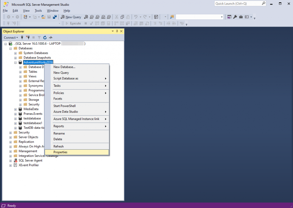 Database-propeties-SSMS - SqlBak Blog