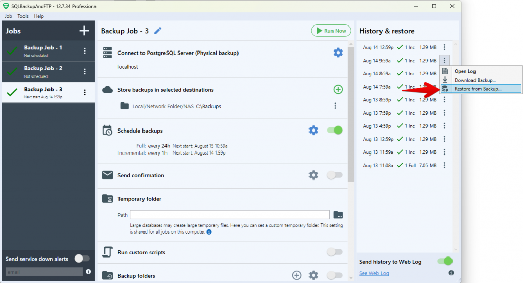 Incremental PostgreSQL backups on Windows - SqlBak Blog
